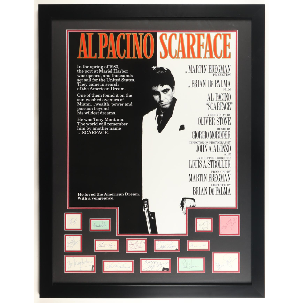 "Scarface" Custom Framed Multi-Cut Display Signed By (14) with Al ...