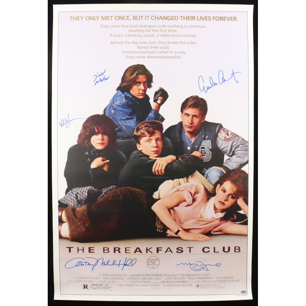 "The Breakfast Club" 27x40 Movie Poster Cast-Signed By (5) with Emilio ...