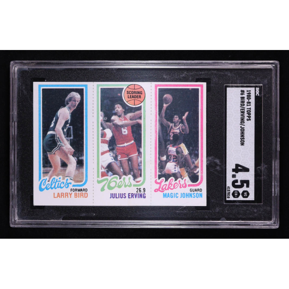 Larry Bird RC / Julius Erving TL / Magic Johnson RC 1980-81 Topps #6 ...