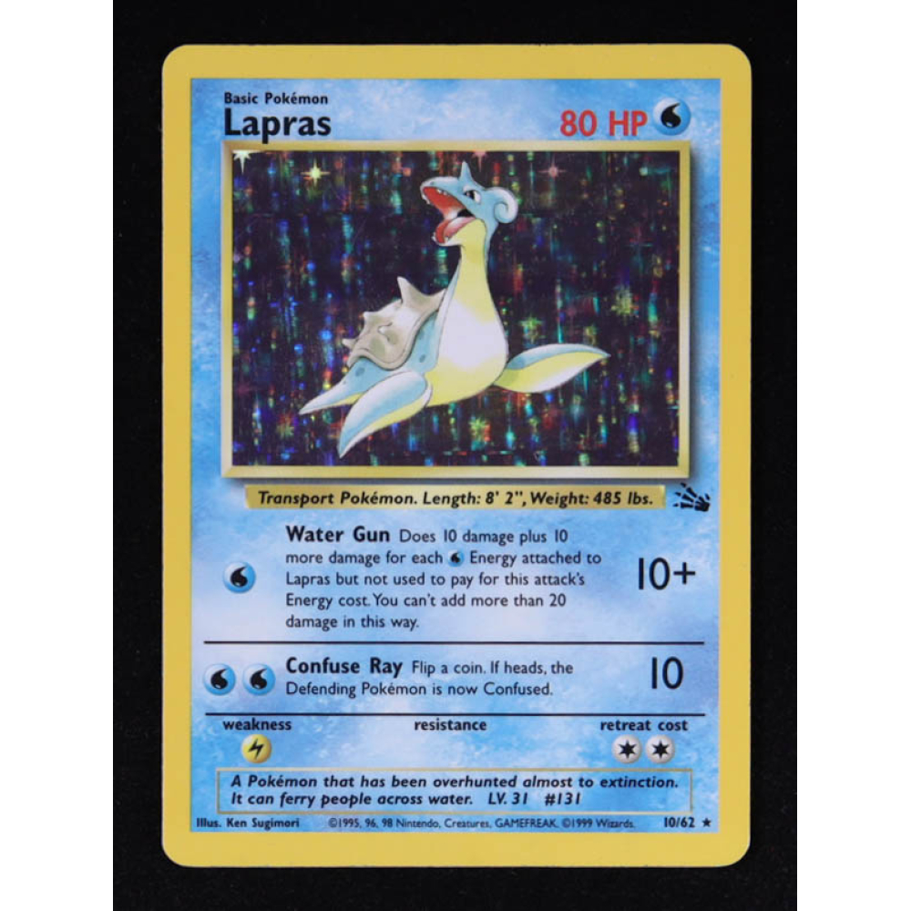 Lapras 1999 Pokemon Fossil Unlimited #10 Holo | Pristine Auction