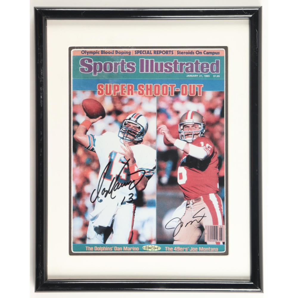 Dan Marino & Joe Montana Signed 1985 "Sports Illustrated" Custom Framed ...