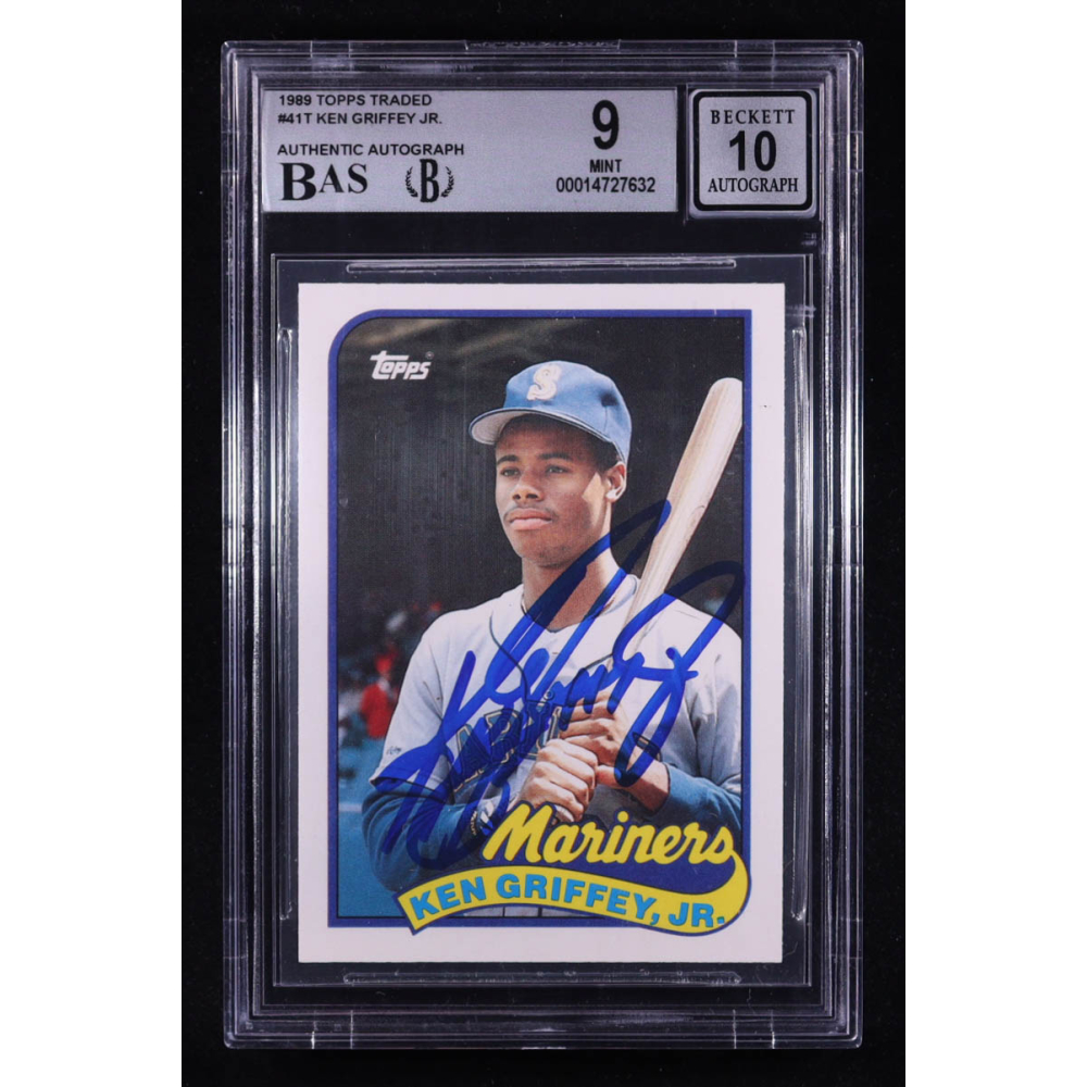 Ken Griffey Jr. Signed 1989 Topps Traded #41T RC (BAS 9 | Autograph ...
