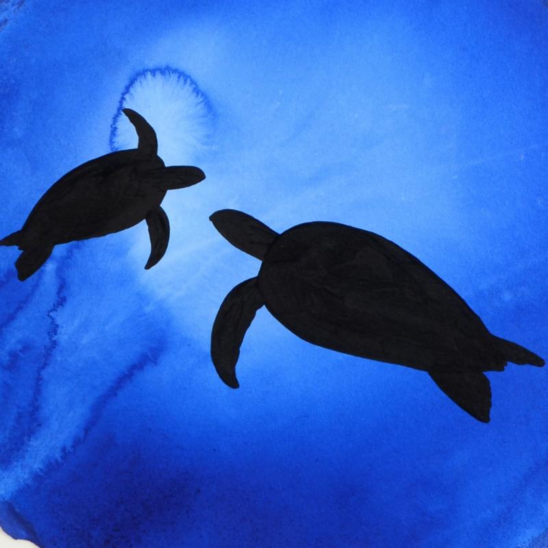 Wyland "Turtles" Signed 18" x 18" ORIGINAL Watercolor Painting on ...