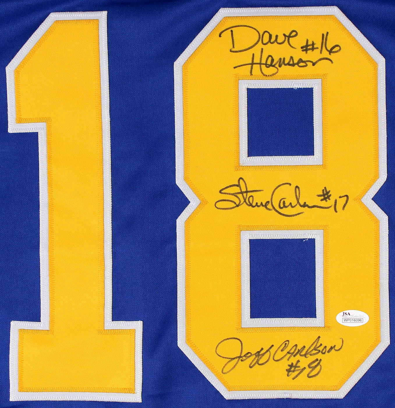 Dave Hanson, Steve Carlson & Jeff Carlson Signed Hanson Brothers "Slap Shot" Chiefs Jersey (JSA ...