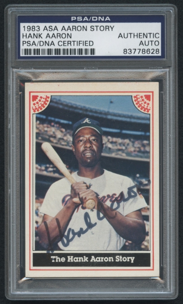 Hank Aaron Signed Limited Edition 1983 ASA Aaron Story Baseball Card ...
