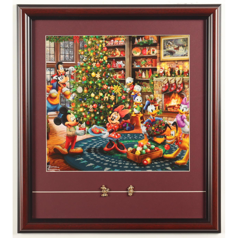 Thomas Kinkade "Mickey & Friends Christmas" Custom Framed Print Display ...