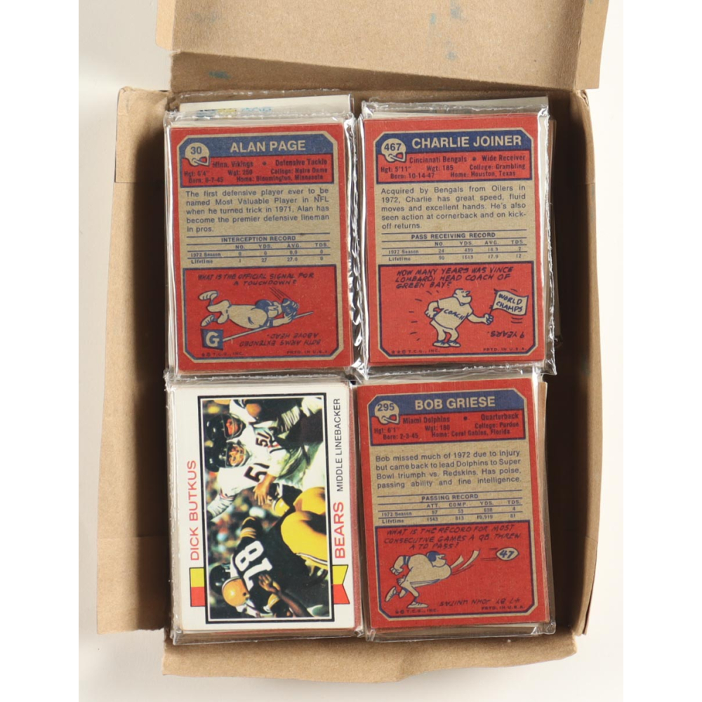 1973 Topps Football Cello Fun Pack Vending Box with (20) Packs ...