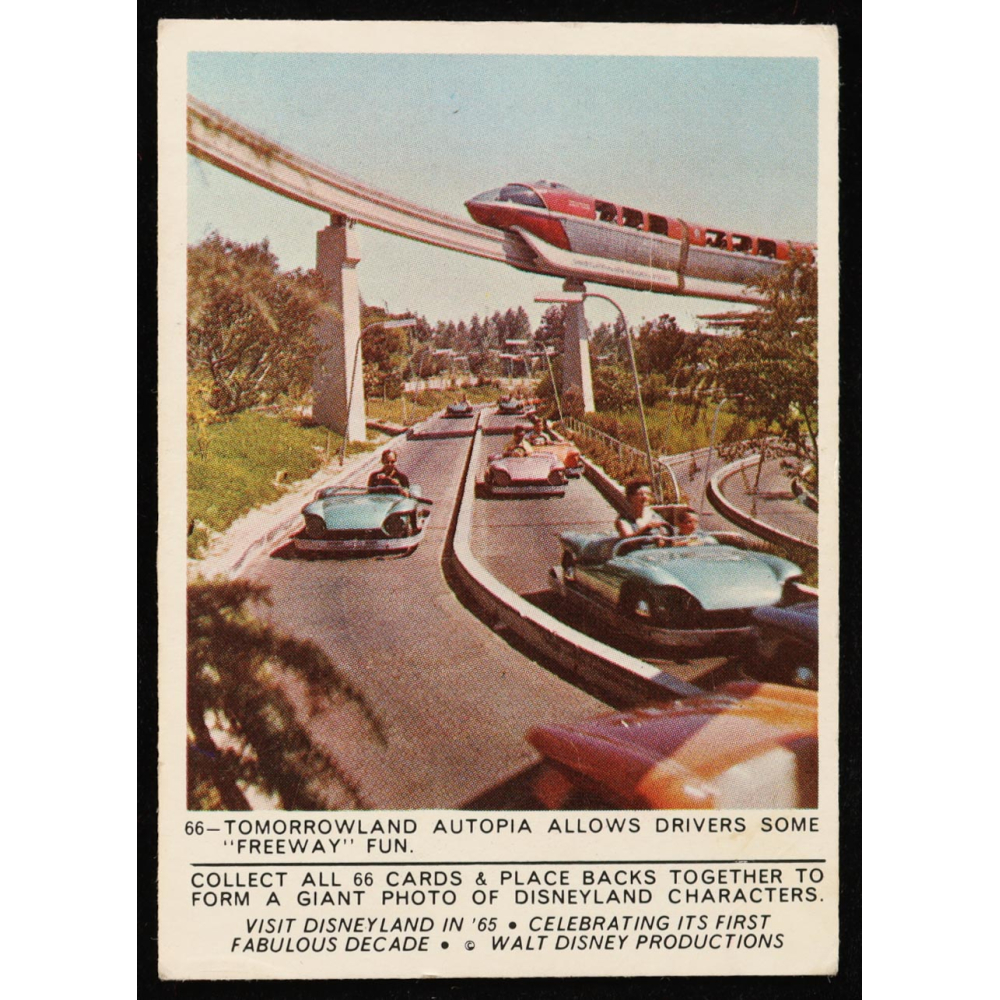 Tomorrowland Autopia 1965 Donruss Disneyland Blue Backs #66 | Pristine ...
