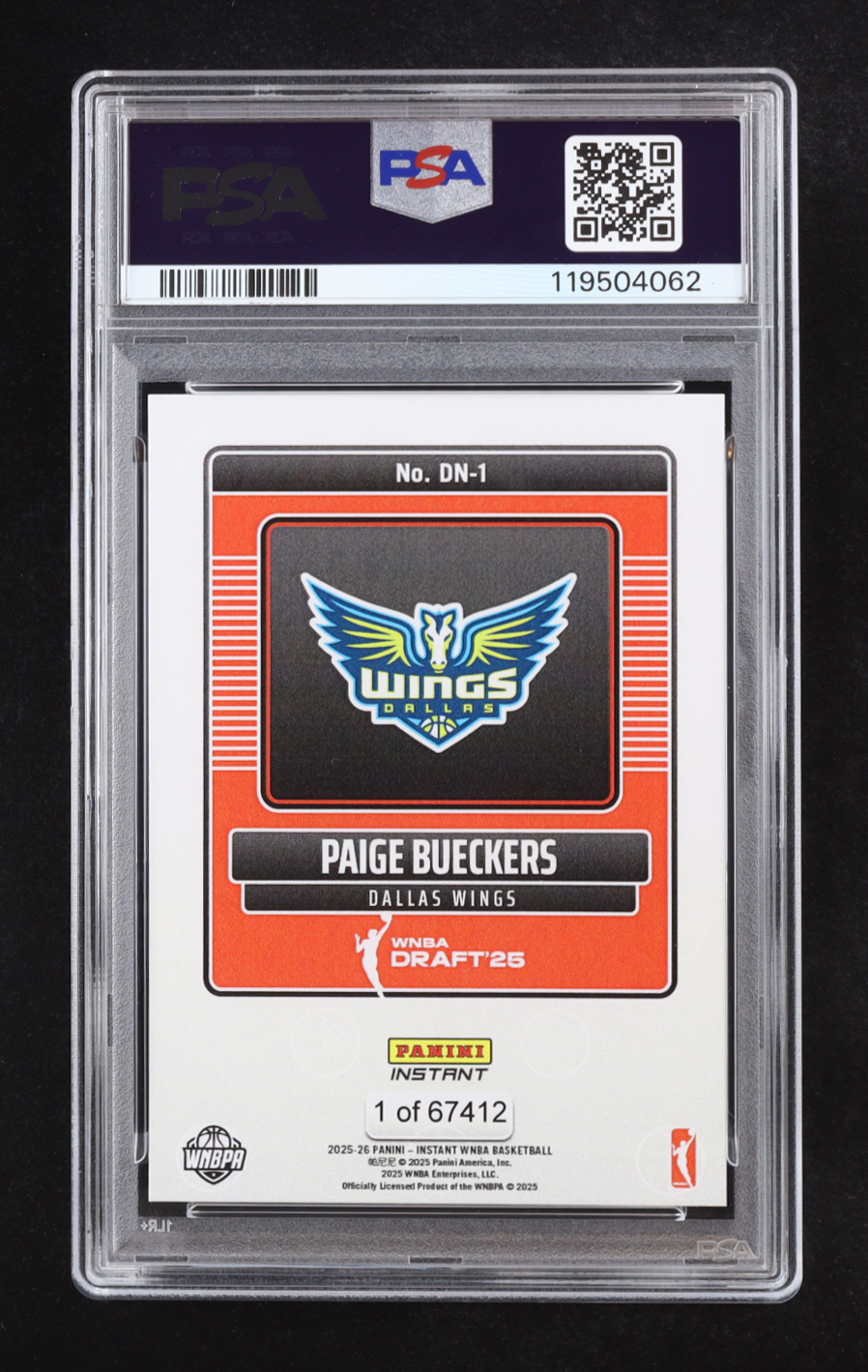 2025 Panini Instant WNBA Card Paige Bueckers Rookie Card Paige Bueckers ...