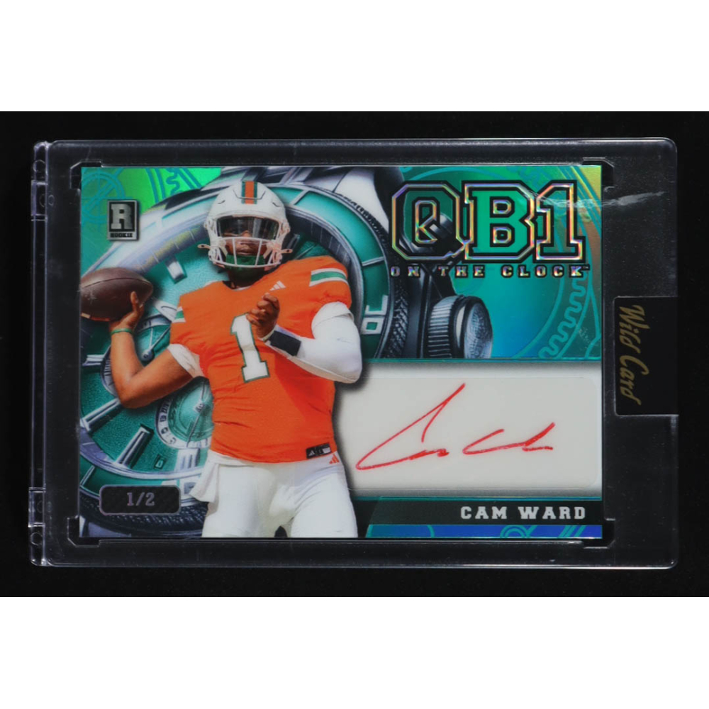 Cameron Ward 2024 Wild Card QB1 On the Clock Autographs Teal #AOCWTLCW3 ...
