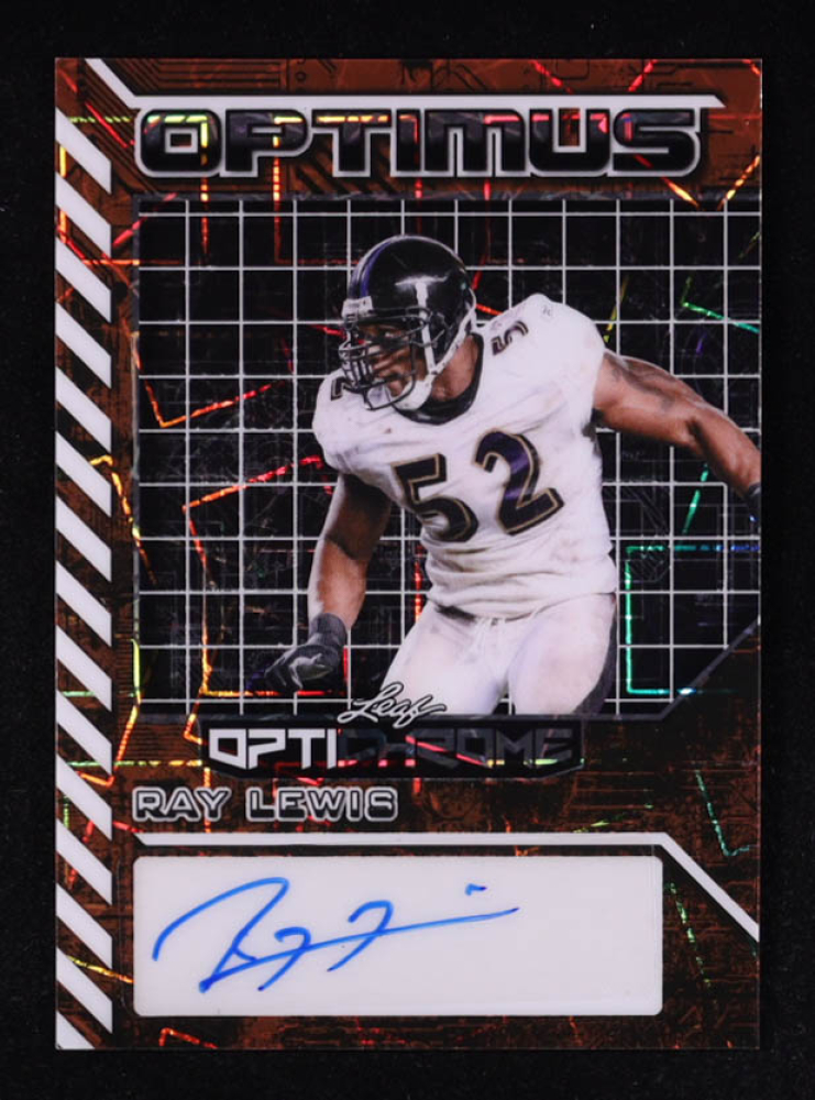 Ray Lewis 2025 Leaf Optichrome #BA-RL2 Autographs - Lava Orange /1 ...