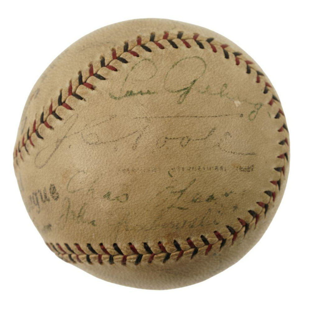 1929 Yankees Baseball Team-Signed By (12) with Lou Gehrig, Leo Durocher ...