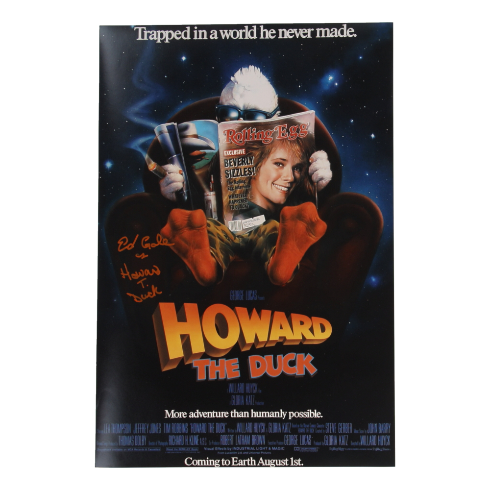 Ed Gale Signed "Howard the Duck" 12x18 Poster Inscribed "As Howard T ...