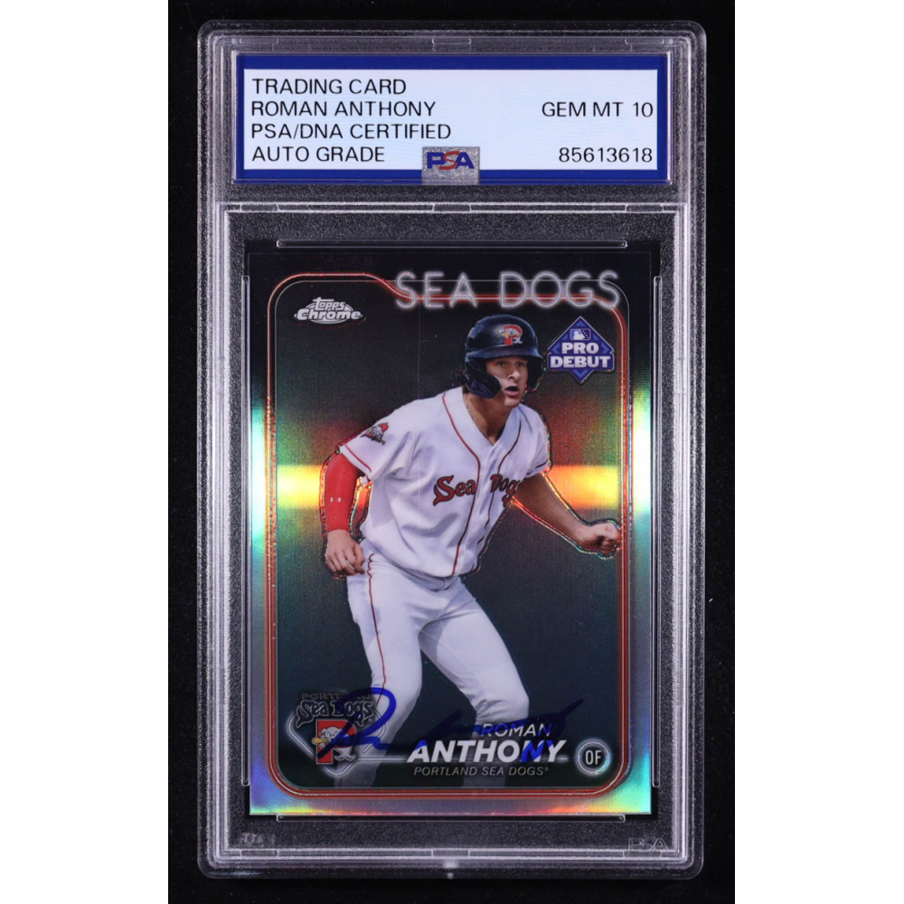 Roman Anthony Signed 2024 Topps Pro Debut Chrome #PDC39 RC (PSA ...