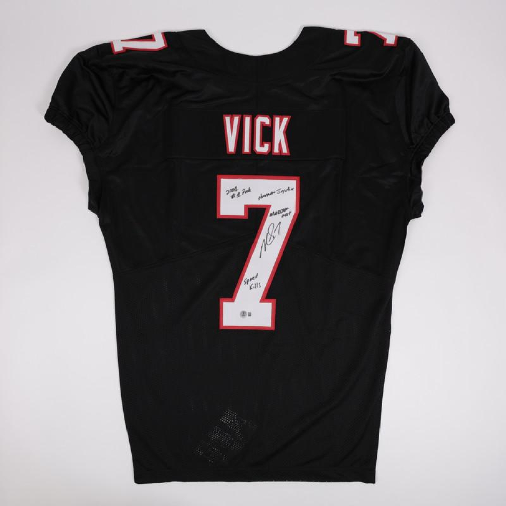 Michael Vick Signed Jersey Inscribed "Madden Goat", "Speed Kills ...