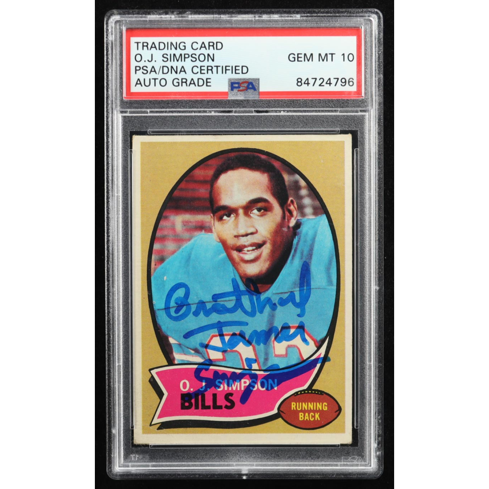 O. J. Simpson Signed 1970 Topps #90 RC (PSA | Autograph Graded 10 ...
