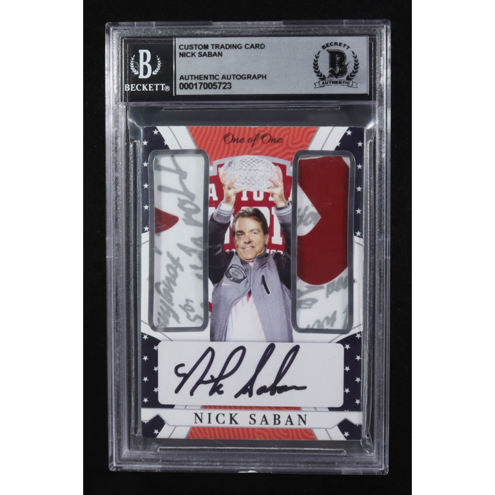 Nick Saban Signed Custom Trading Card One of One #1 (BGS | Autograph ...