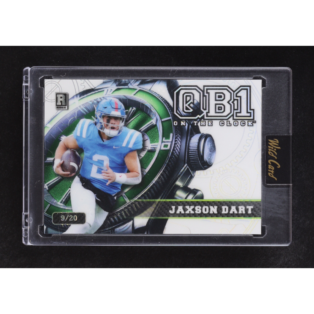 Jaxson Dart 2024 Wild Card QB1 On the Clock Green and White #JD1 RC #9/ ...