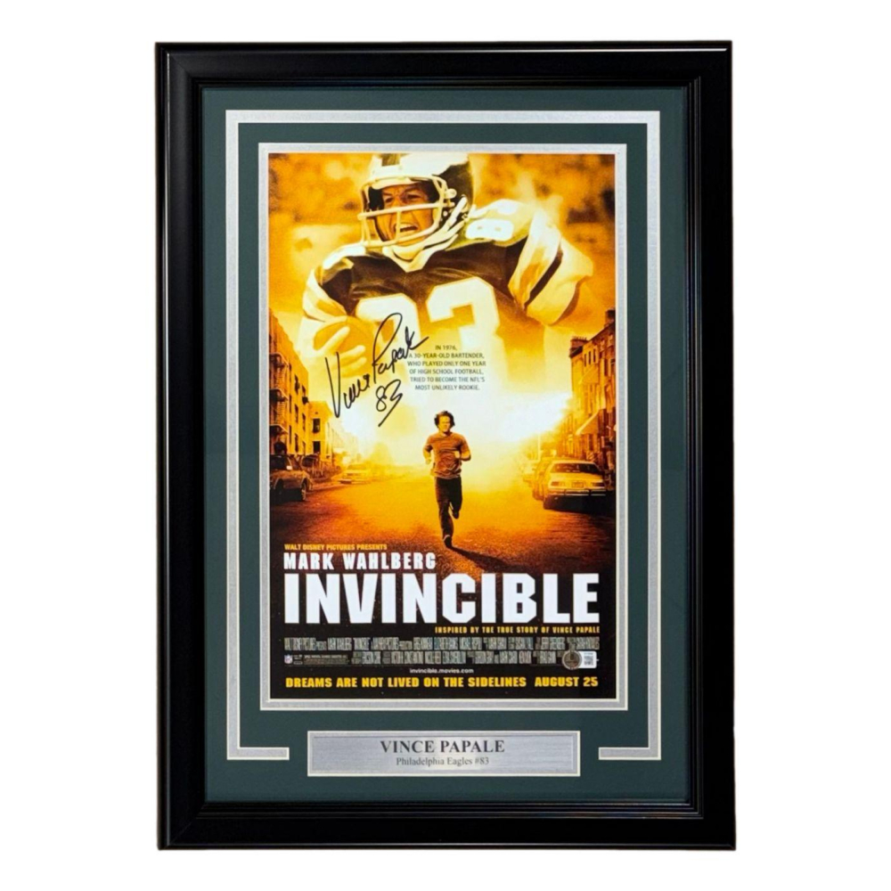 Vince Papale Signed "Invincible" Custom Framed Movie Poster (Beckett ...