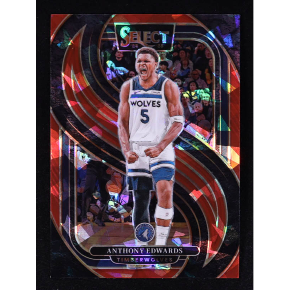 Anthony Edwards 2024-25 Select Red Cracked Ice Prizms #130 | Pristine ...