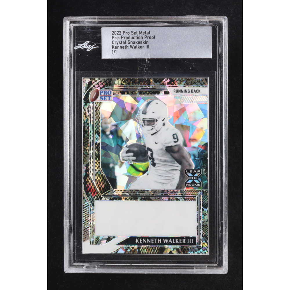 Kenneth Walker III 2022 Pro Set Metal Pre-Production Proof Crystal ...