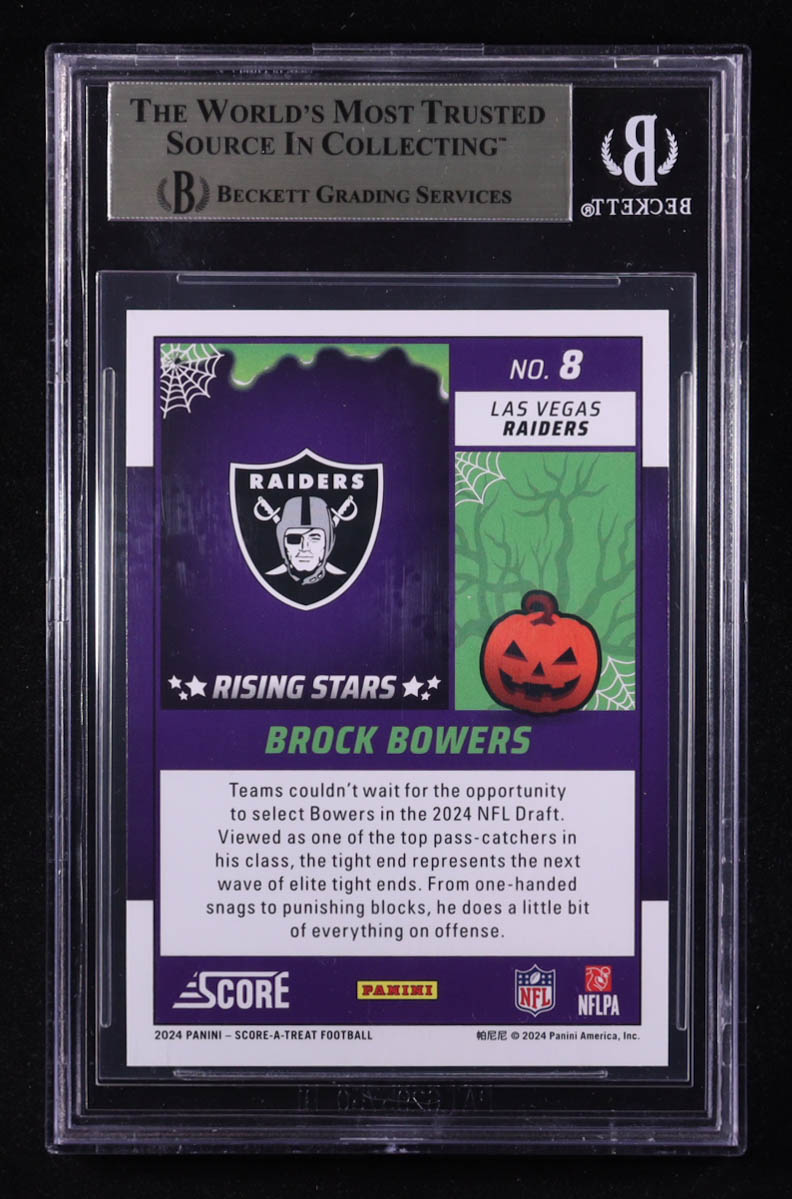 Brock Bowers 2024 Score Halloween Rising Stars Pumpkin #8 RC (BGS 9.5 ...