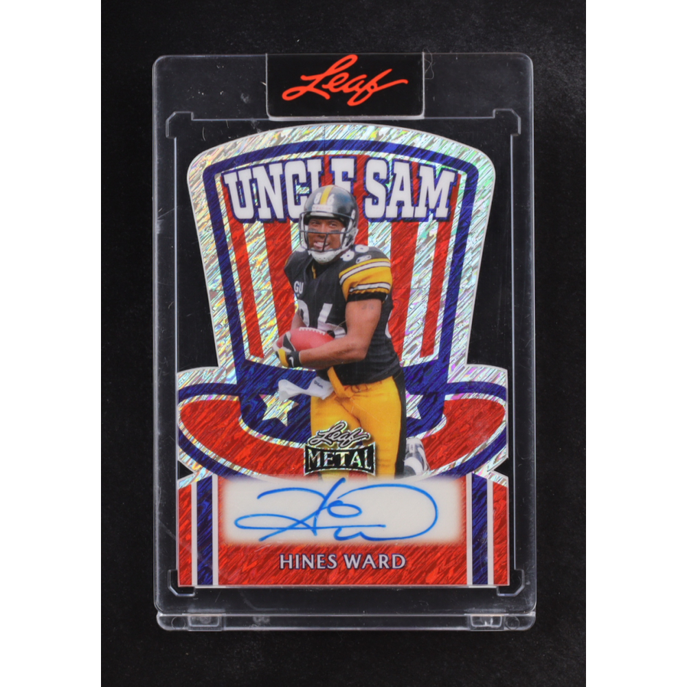 Hines Ward 2025 Leaf Metal Independence Day Uncle Sam Autographs Silver ...