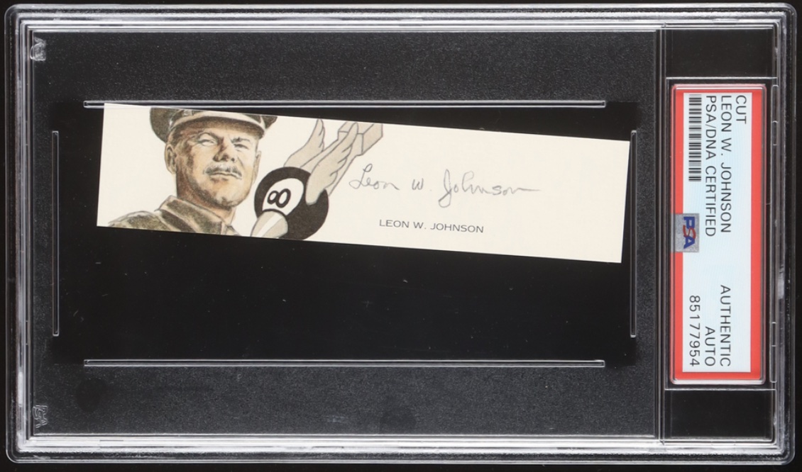 Leon W. Johnson Signed Cut With Portrait Art (PSA) | Pristine Auction