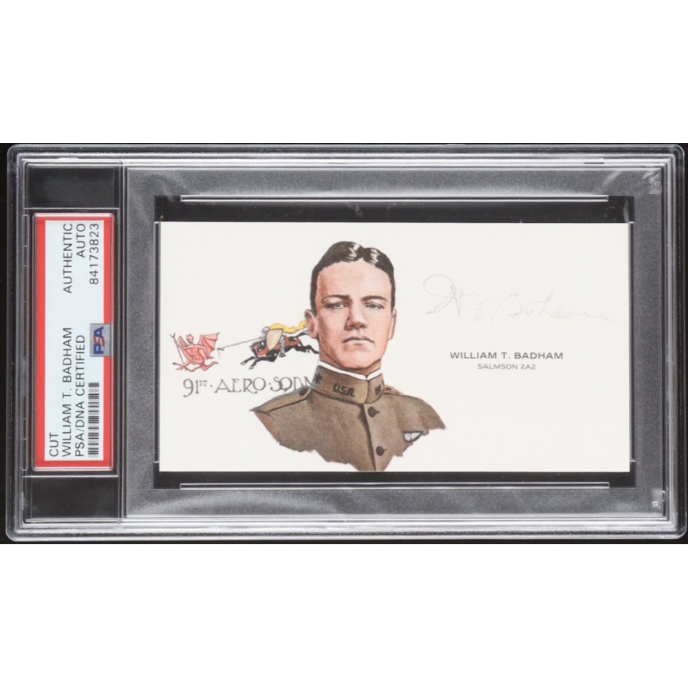 William T. Badham Signed Cut With Portrait Art (PSA) | Pristine Auction