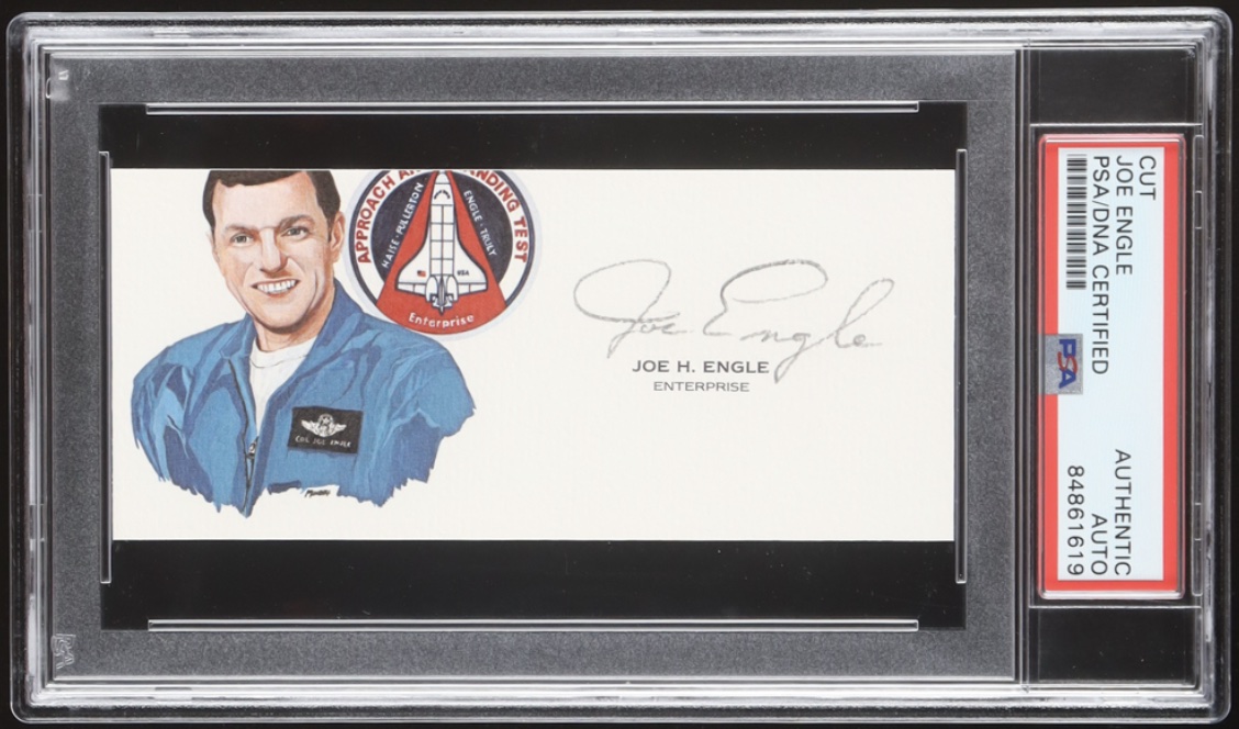 Joe Engle Signed Cut With Portrait Art (PSA) | Pristine Auction