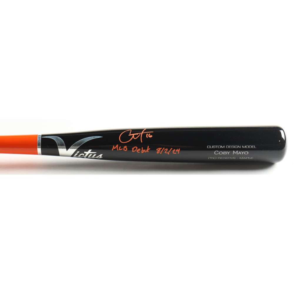 Coby Mayo Signed Victus Player Model Bat Inscribed "MLB Debut 8/2/24 ...