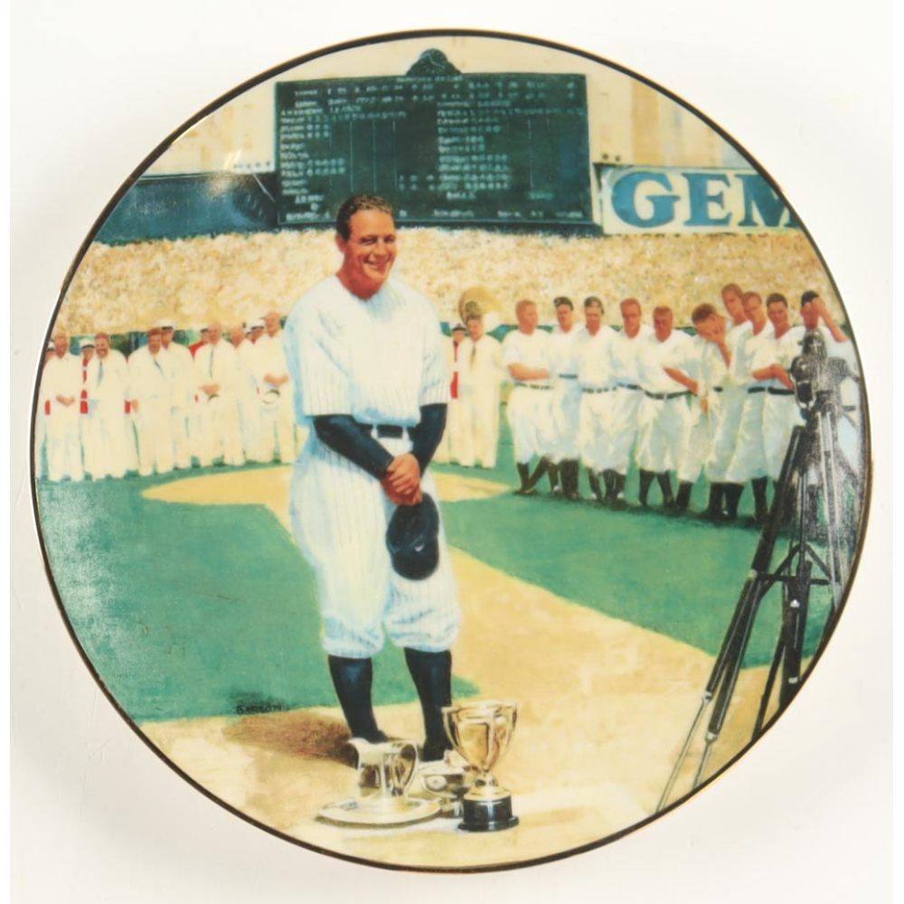 "Lou Gehrig: The Luckiest Man" The Bradford Exchange 8" Commemorative ...