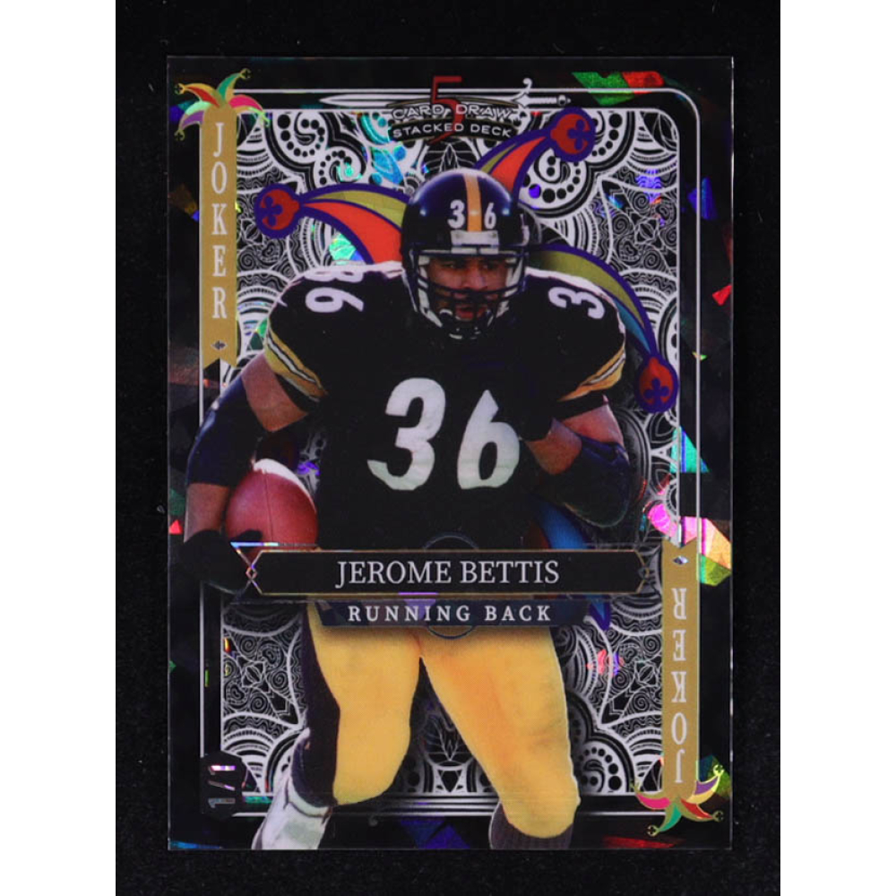 Jerome Bettis 2024 Wild Card 5 Card Draw Stacked Deck Joker Black ...