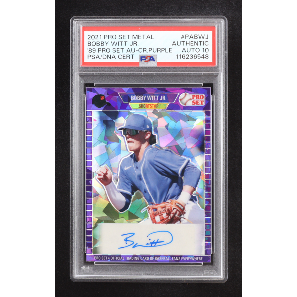 Bobby Witt Jr. Signed 2021 Pro Set Metal 59 Pro Set Auto Crystal Purple ...