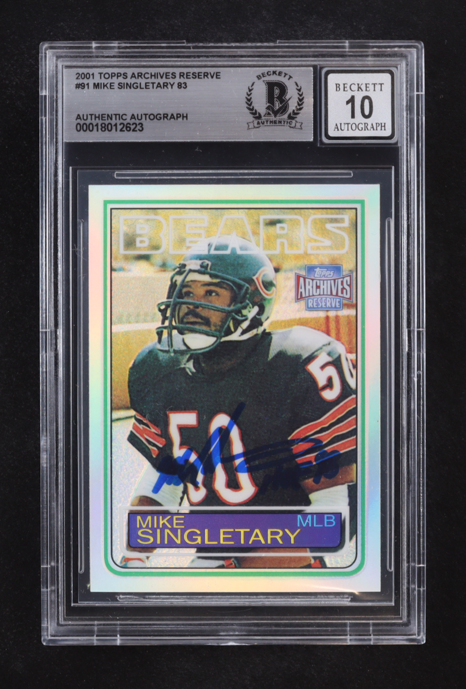 Mike Singletary Signed 2001 Topps Archives Reserve Auto #91 (Beckett ...