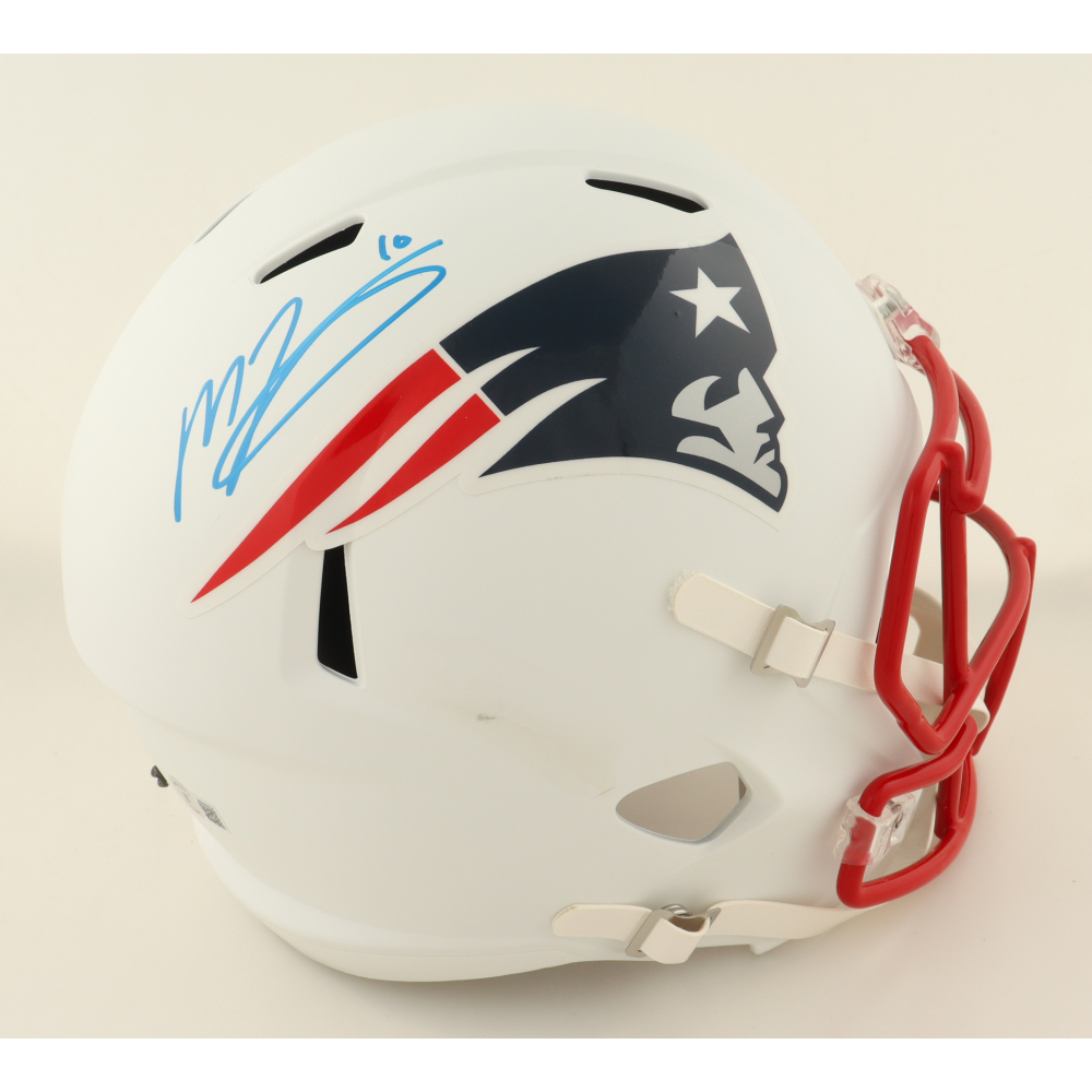 Mac Jones Signed Patriots White Alternate Full-Size Speed Helmet ...
