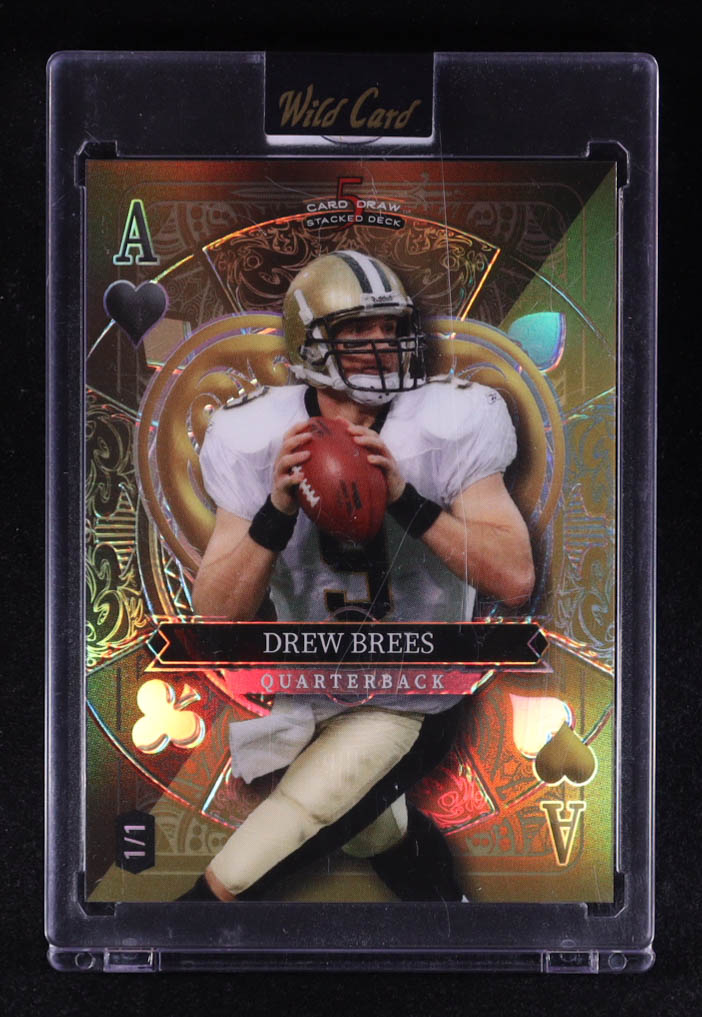 Drew Brees 2024 Wild Card 5 Card Draw Stacked Deck Ace of Hearts ...