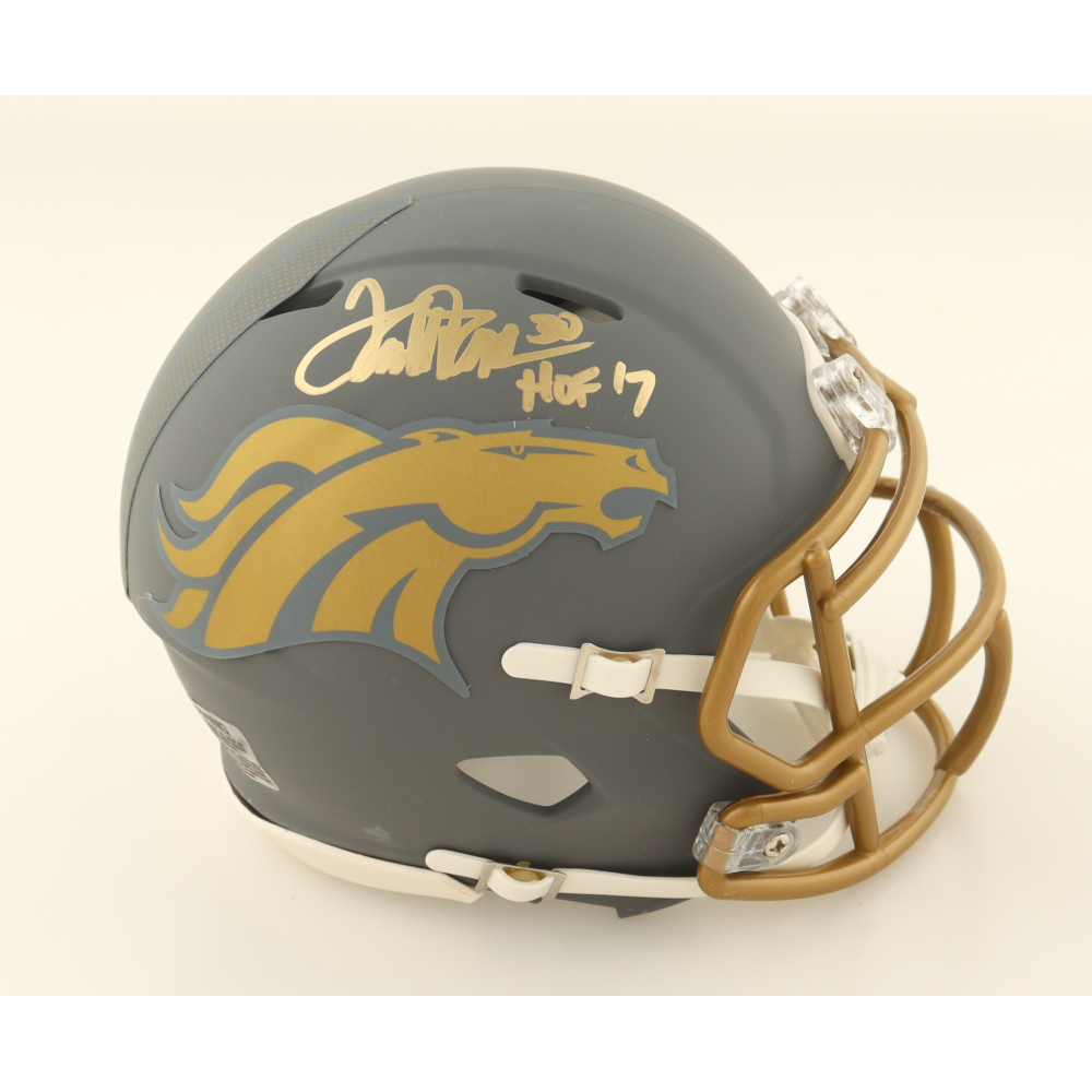 Terrell Davis Signed Broncos Slate Alternate Speed Mini Helmet ...