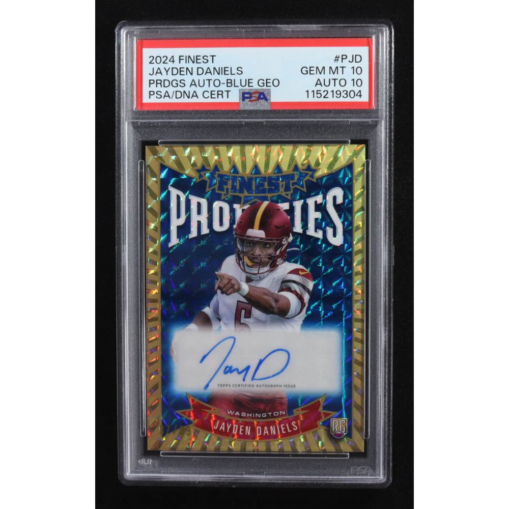 Jayden Daniels 2024 Finest Prodigies Autographs Blue Geometric ...