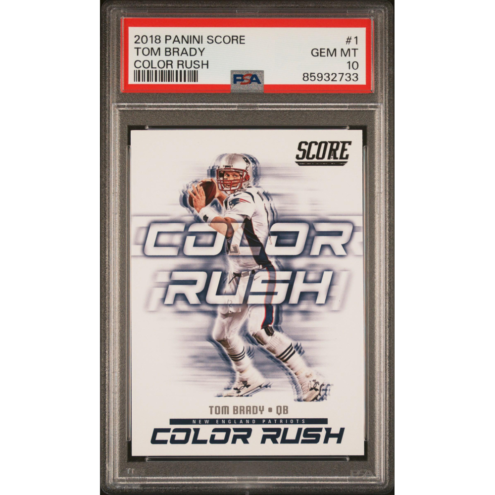 Tom Brady 2018 Panini Score Color Rush #1 (PSA 10) | Pristine Auction