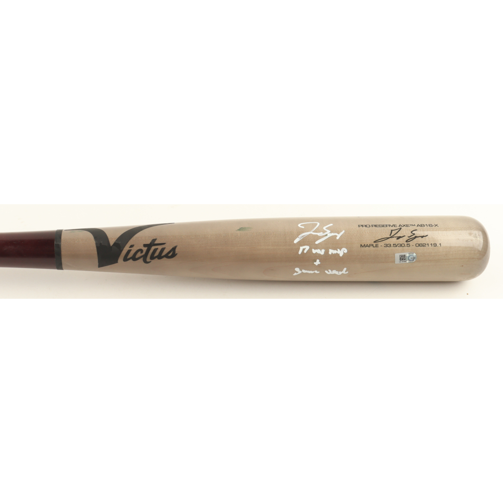 George Springer Signed Game-Used Victus Player Model Baseball Bat ...