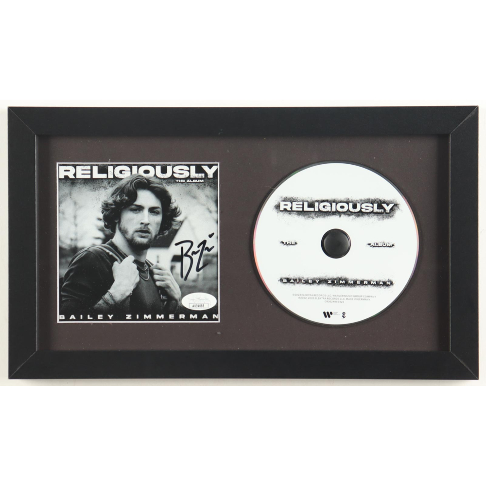 Bailey Zimmerman Signed Custom Framed "Religiously" CD Album Insert ...