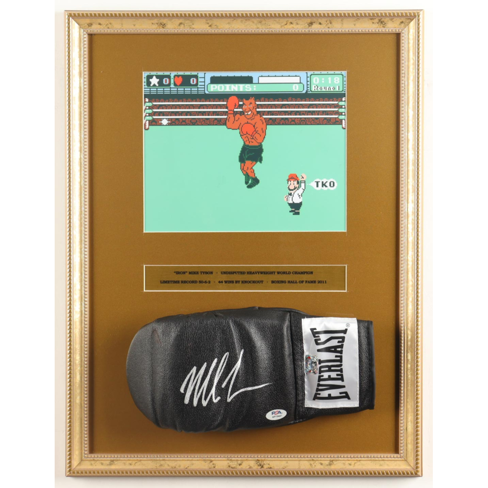 Mike Tyson Signed "Punch-Out!!" Custom Framed Everlast Boxing Glove ...