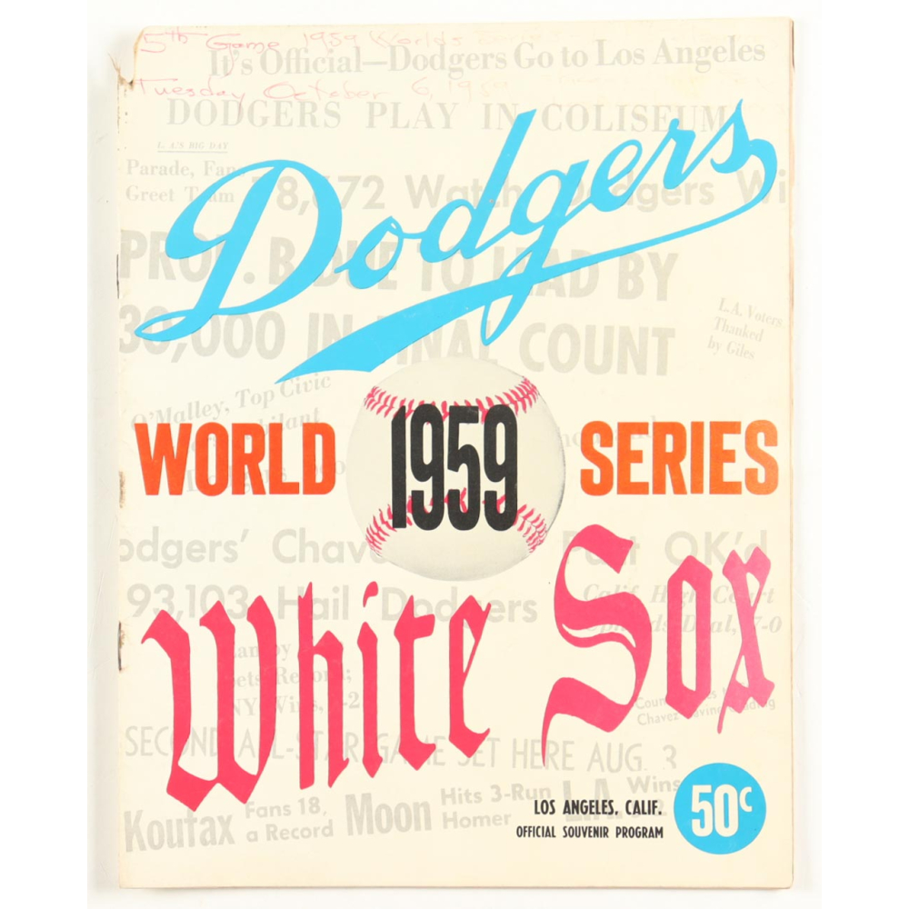 1959 Dodgers World Series Original LA Coliseum On-Site Program ...