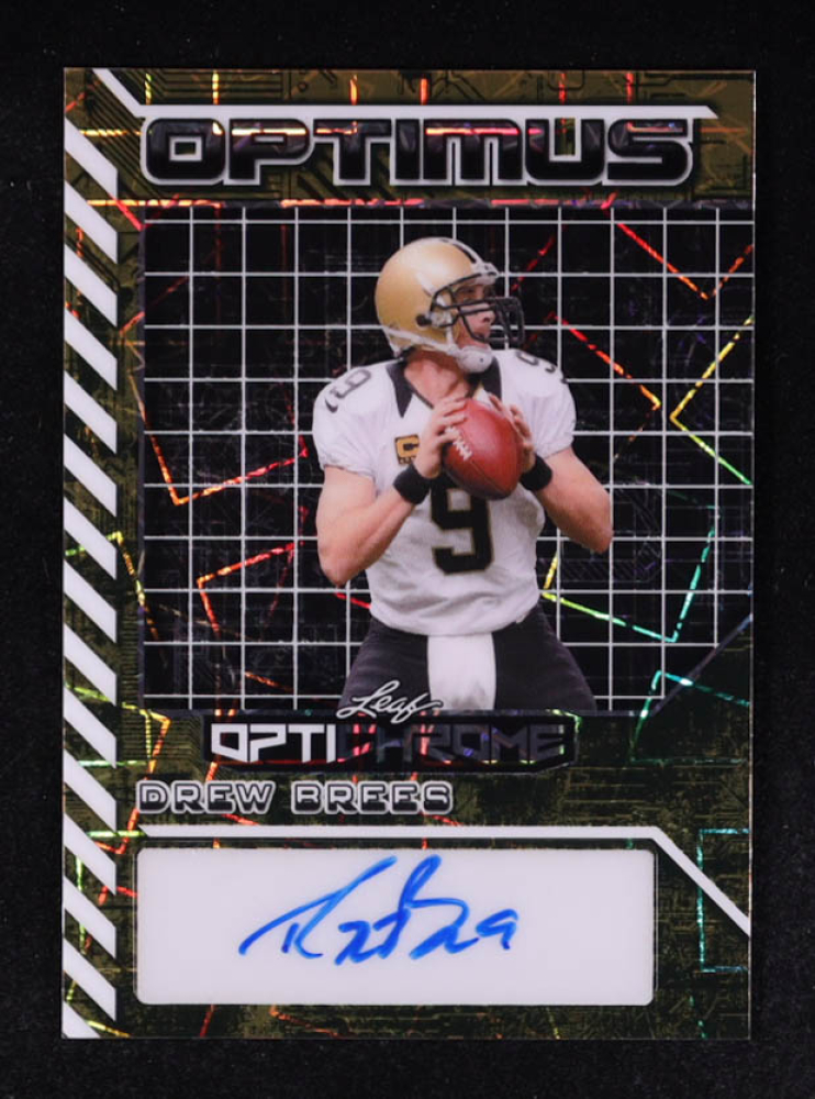 Drew Brees 2025 Leaf Optichrome #OB-19 Optimus Base - Crystal Silver /1 ...