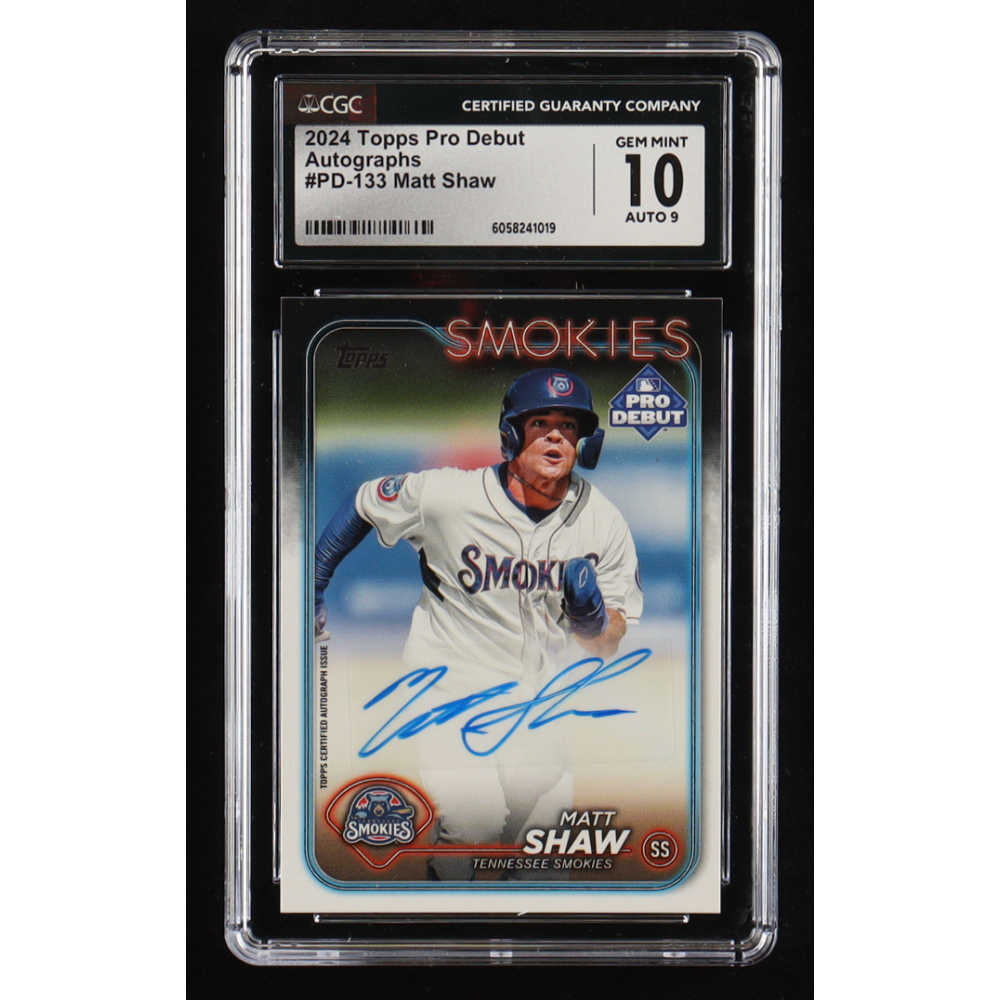 Matt Shaw 2024 Topps Pro Debut Autographs #PD133 RC (CGC 10 | Auto ...