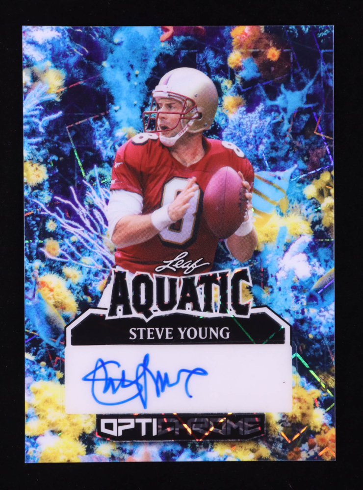 Steve Young 2025 Leaf Optichrome #TA-SY1 Tempest Autographs - Prismatic Platinum Blue /1 Price ...