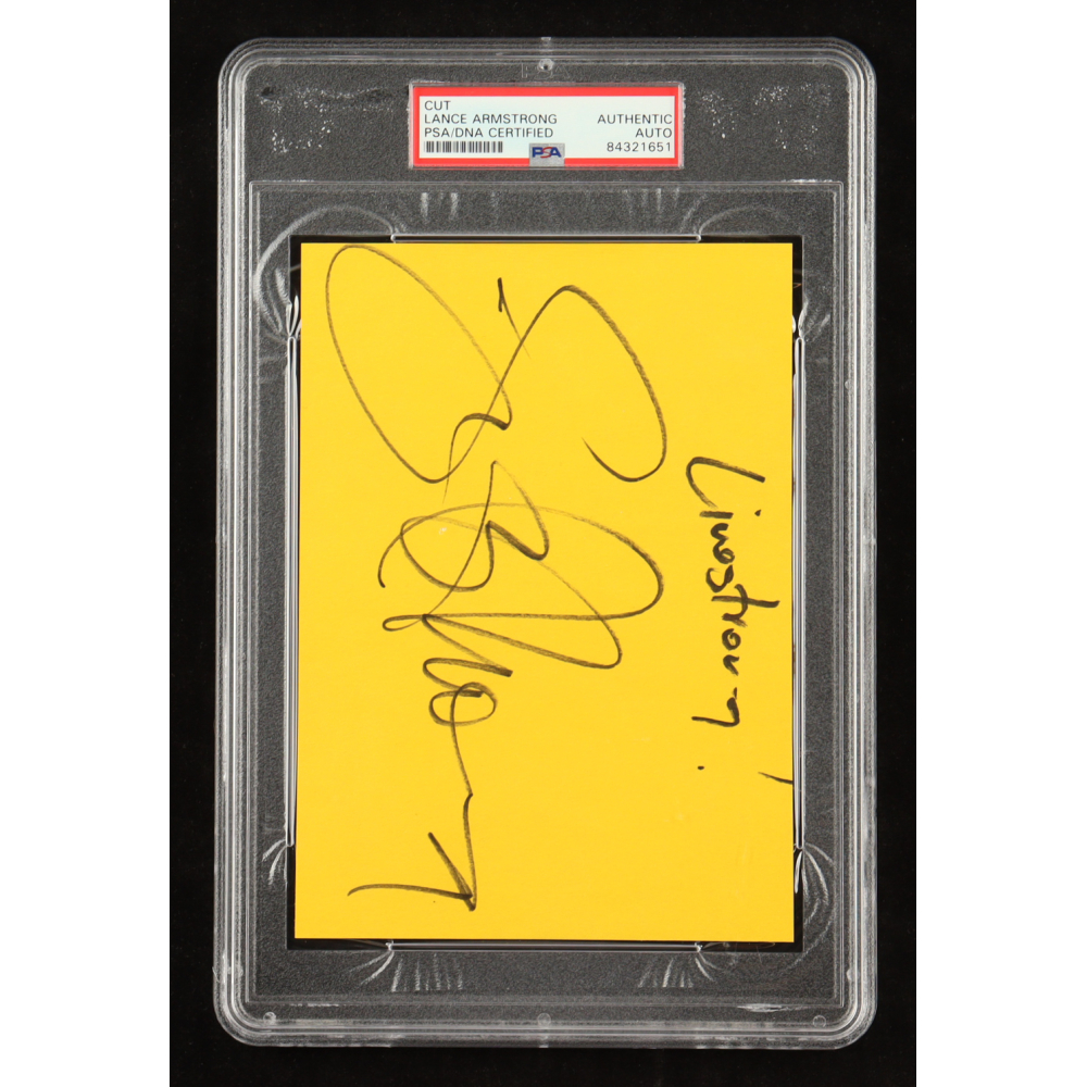Lance Armstrong Signed 5x7 Cut (PSA) | Pristine Auction