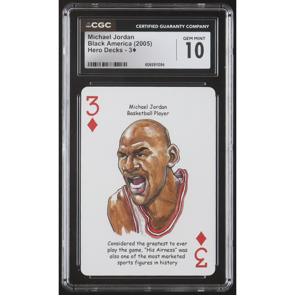 Michael Jordan 2005 Hero Decks Black America Three of Diamonds Playing ...