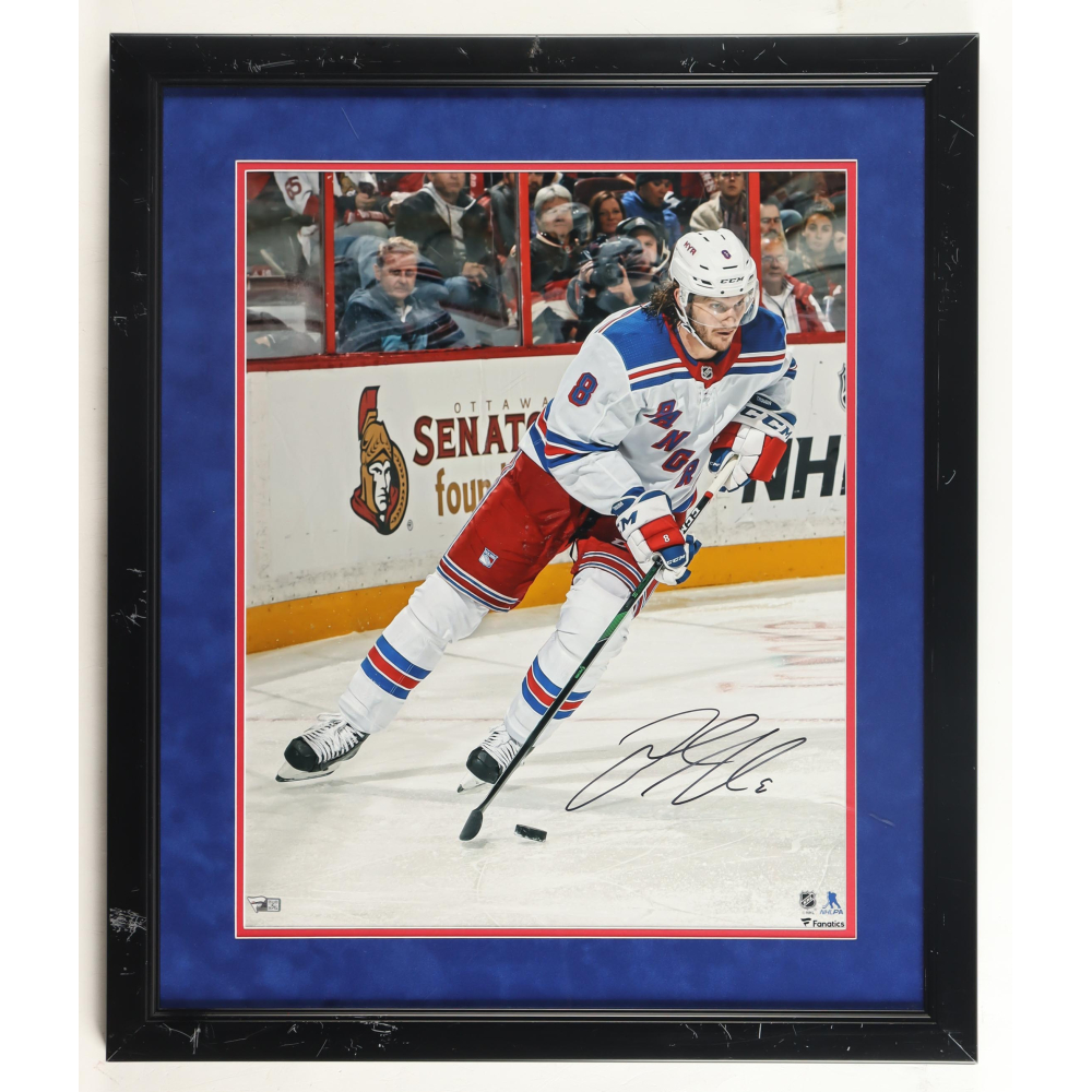 Jacob Trouba Signed Rangers Custom Framed Photo (Fanatics) | Pristine ...